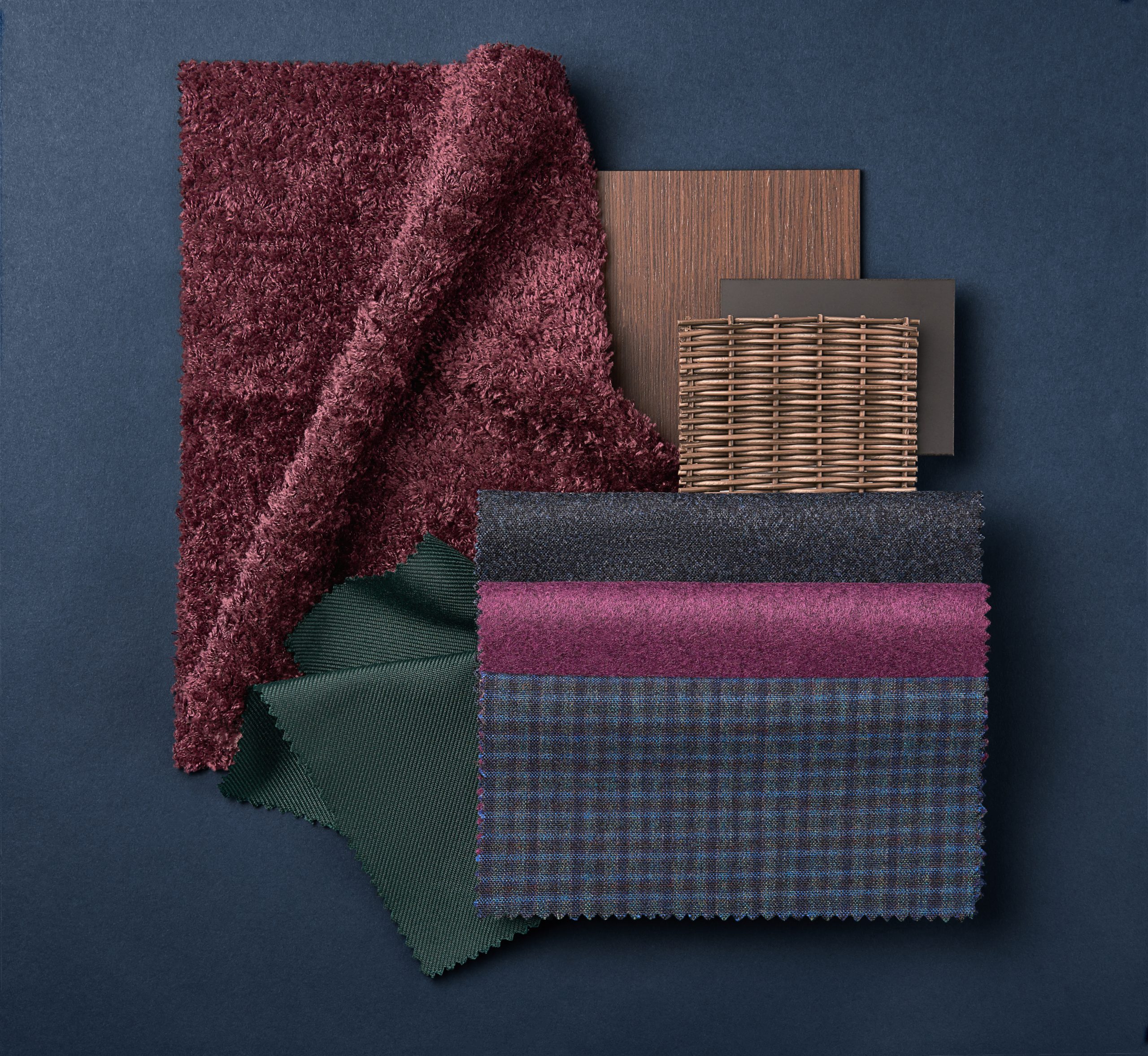 Photo of a mood board that reflects an industry surface material trend ...